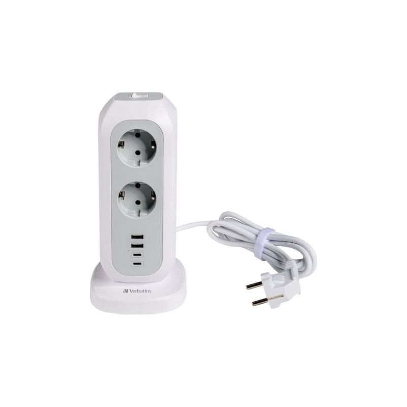 Regleta con Interruptor Verbatim EUPT-01/ 11 Tomas de corriente/ 2 USB ...